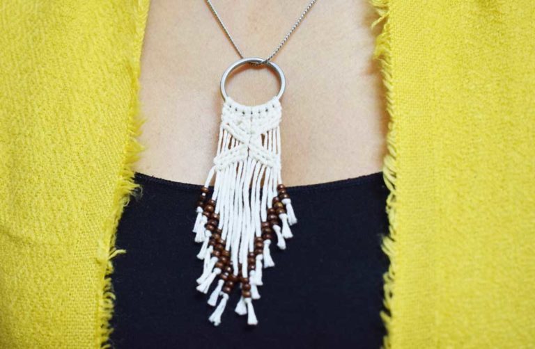 HOW TO MAKE SIMPLE MACRAME NECKLACE – OoshyBooshy